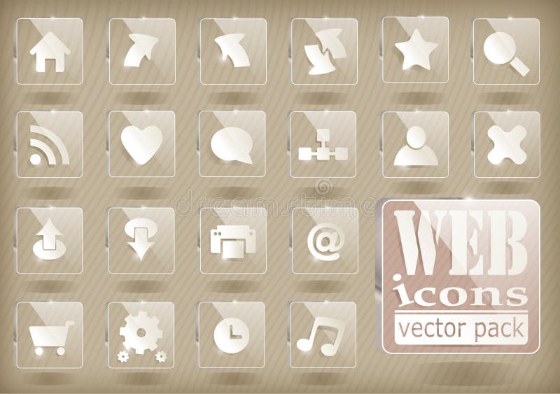 Vector glass icons stock vector. Illustration of header - 19766469