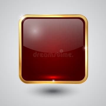 Vector Glass Square Button with Round Corners and Stock Vector ...
