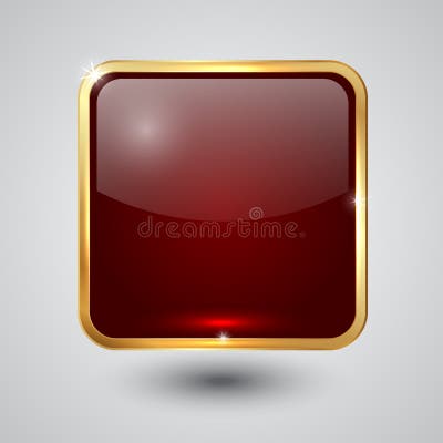 Vector Glass Square Button with Round Corners and Stock Vector ...
