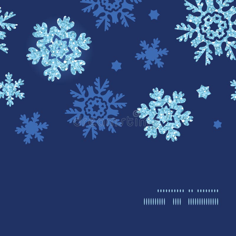 Vector Glitter Snowflakes Dark Vertical Border Stock Vector ...