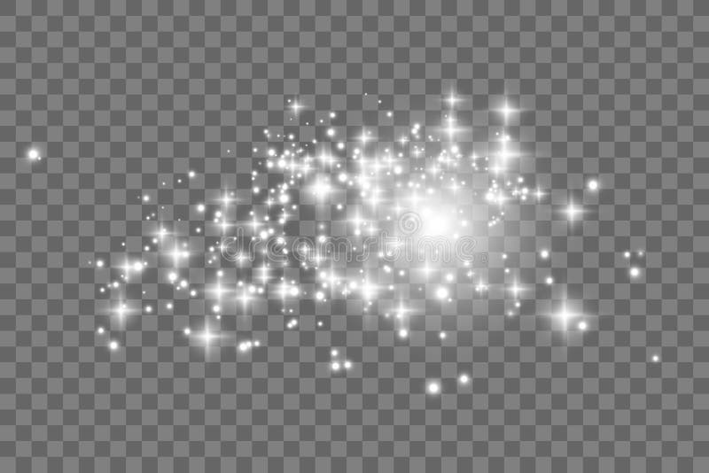 White Sparks Glitter Special Light Effect. Vector Sparkles on ...