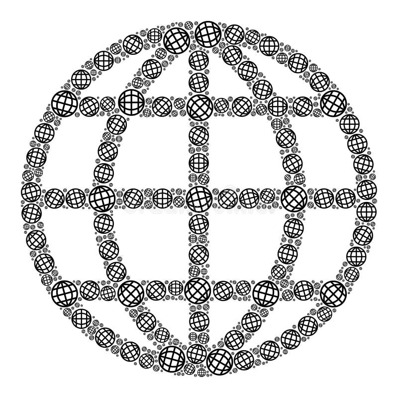 Global Recursion Icon Mosaic of Self Icons Stock Vector - Illustration ...