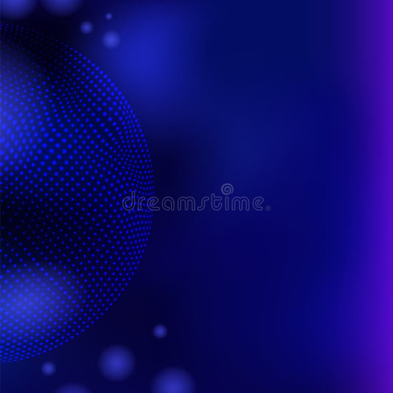 Vector Global Network Connection Concept. Big Data Visualization. Dots Particles. Atom Orb Cyber ...