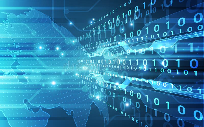 Vector Globe on the Digital Technology Background, Abstract ...