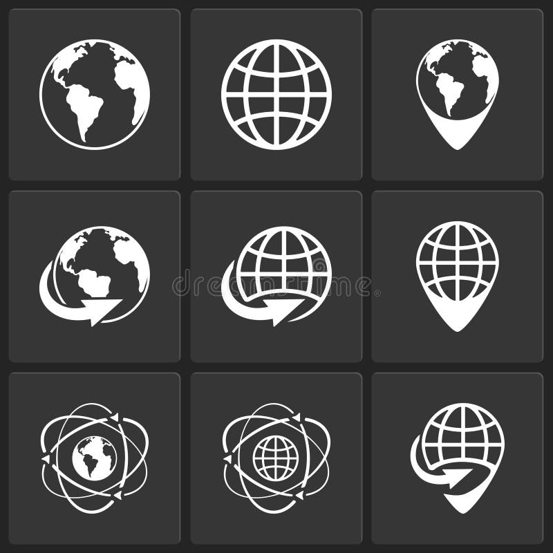 Vector Globe Earth World Icons Design Vector Illustration Stock Vector ...