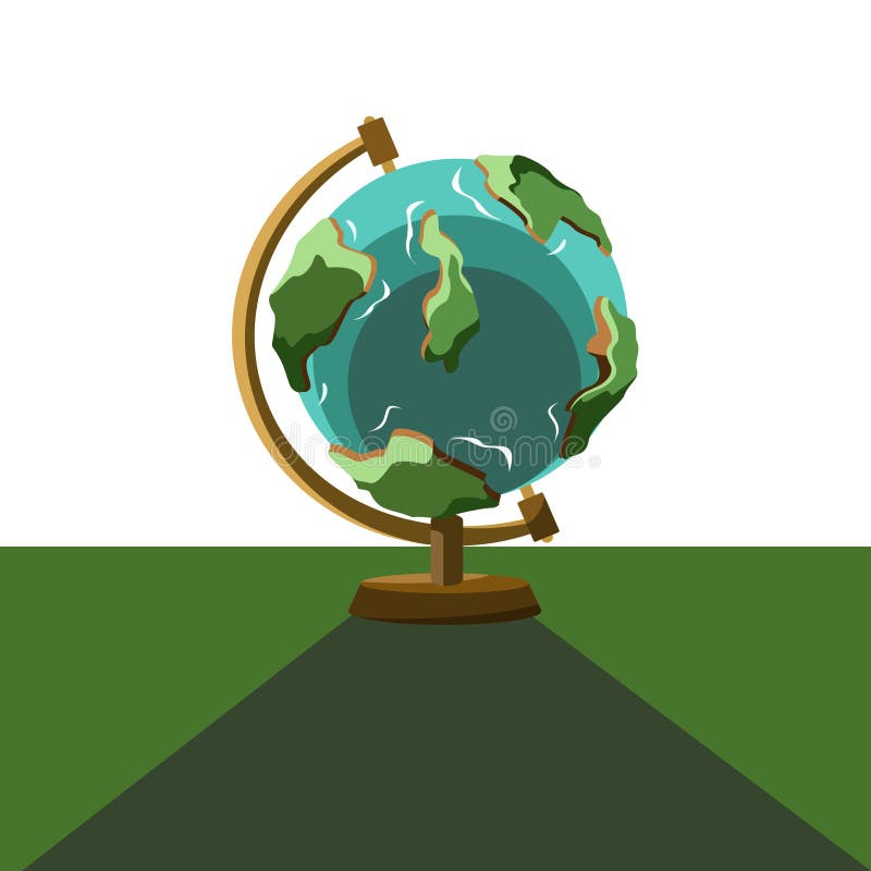 Vector Globe Illustration for Material Design Stock Vector ...