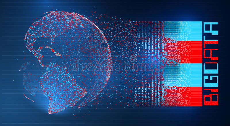 Vector Globe, Planet Earth, from Dots. Concept Bigdata, Processing ...