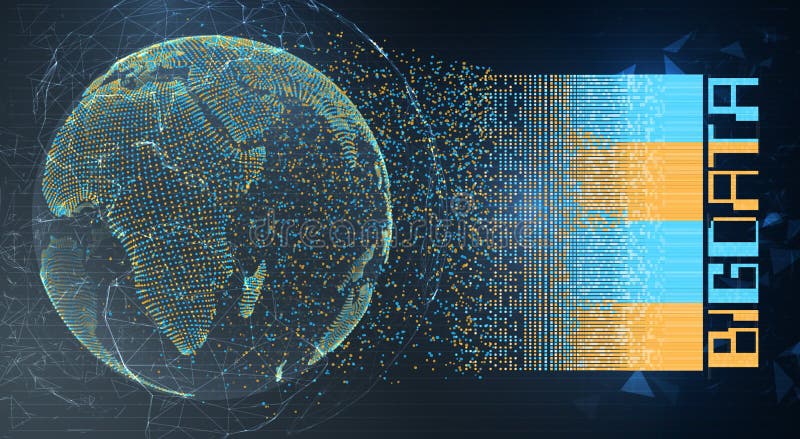 Vector Globe, Planet Earth, from Dots. Concept Bigdata, Processing ...