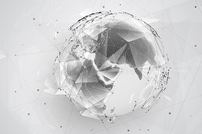 Vector Globe, Planet Earth, from Dots. Concept Bigdata, Processing and ...