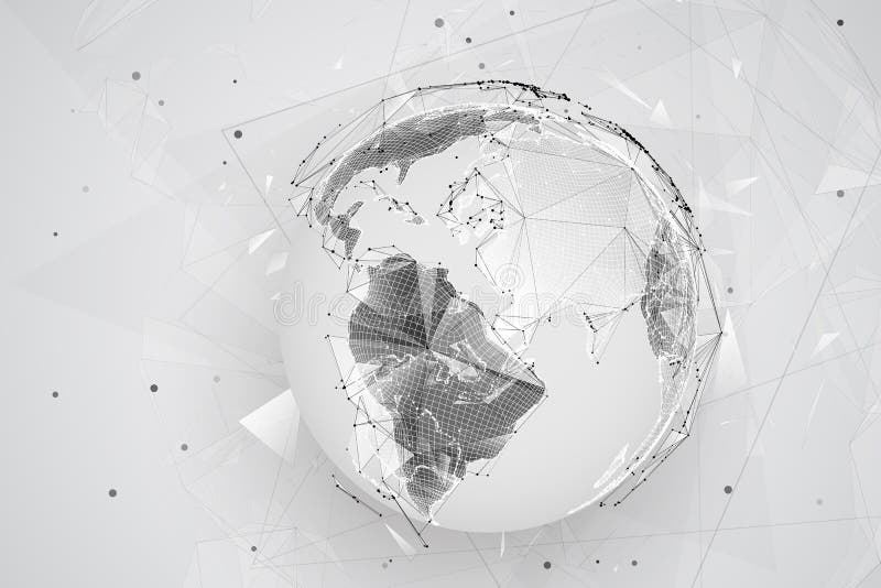 Vector Globe, Planet Earth, from Dots. Concept Bigdata, Processing and ...