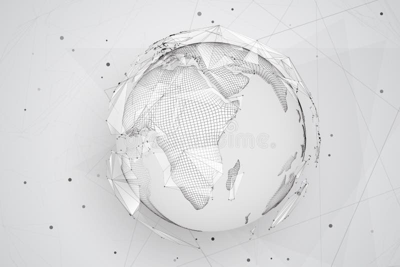 Vector Globe, Planet Earth, from Dots. Concept Bigdata, Processing and ...