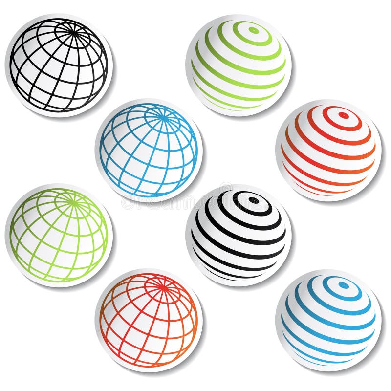 Assorted globe icons stock vector. Illustration of assortment - 4797395