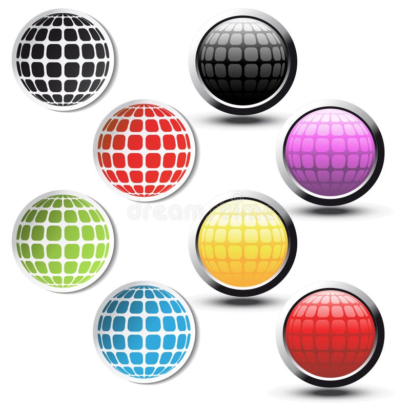 Round Buttons with Ribbon stock vector. Illustration of globe - 15339147
