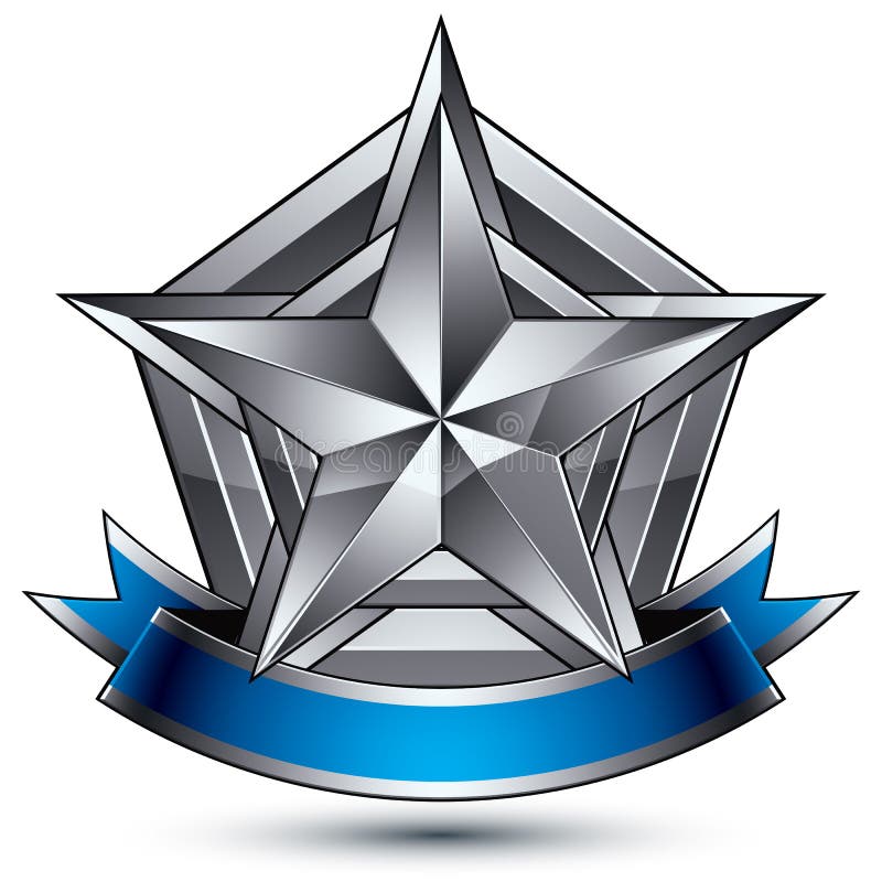 Vector Glorious Glossy Design Element, 3d Silver Star Stock Vector ...