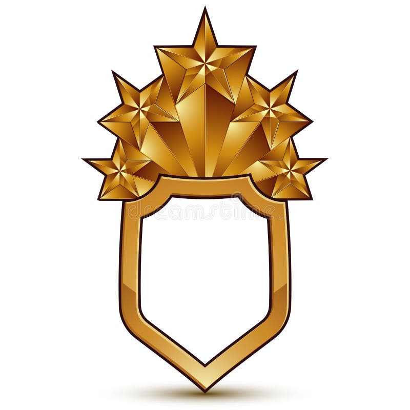 Vector Glorious Glossy Design Element with Five Luxury 3d Pentagonal ...