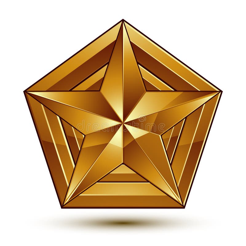 Vector Glorious Glossy Design Element, Luxury 3d Golden Star, Co Stock ...