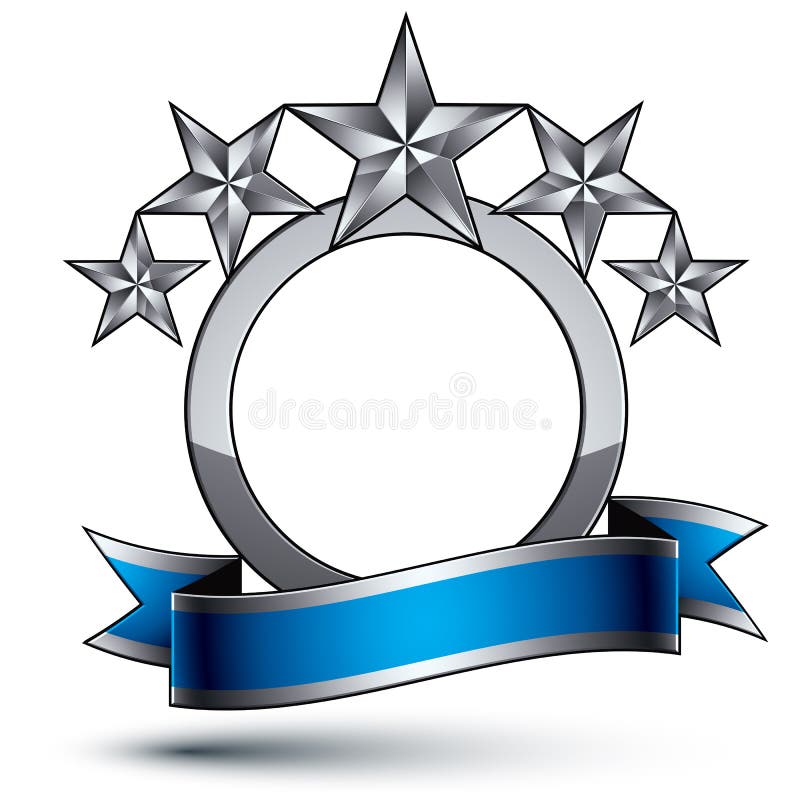 Vector Glorious Glossy Design Element, 3d Silver Star Stock Vector ...