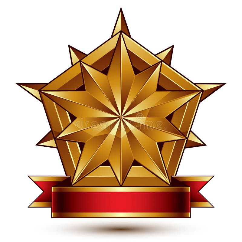 Vector Glorious Glossy Design Element, Luxury 3d Polygonal Golden Star ...