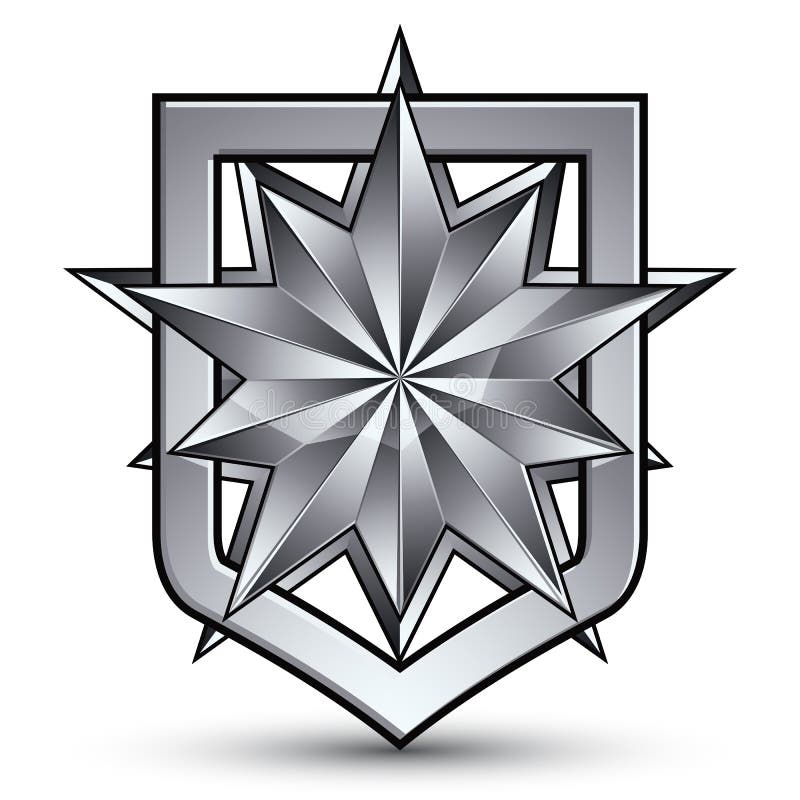 Vector Glorious Glossy Design Element, 3d Silver Star Stock Vector ...