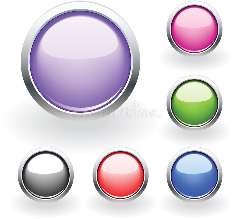 Round 3d buttons. stock vector. Illustration of metallic - 18609019