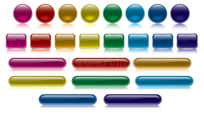 Oblong web buttons, set stock vector. Illustration of bright - 14308158