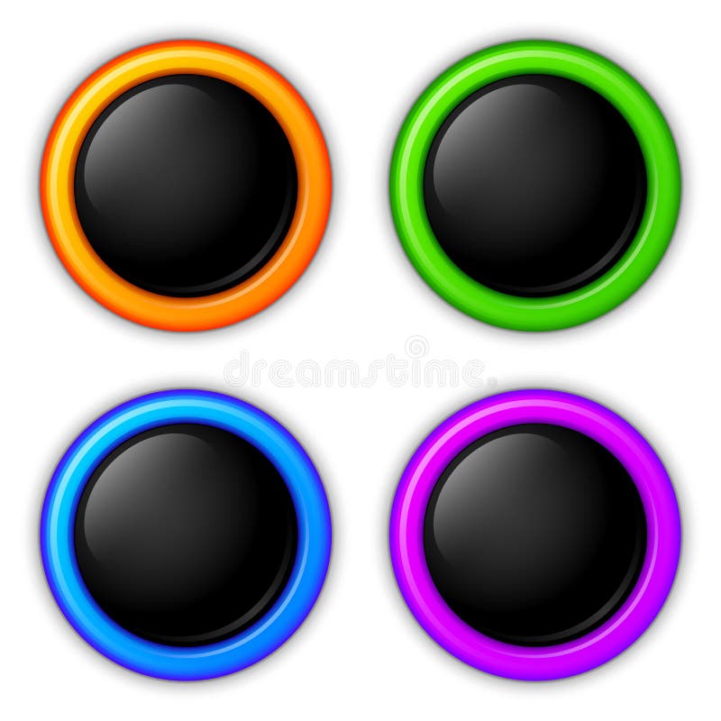 Vector glossy buttons stock illustration. Illustration of glowing ...