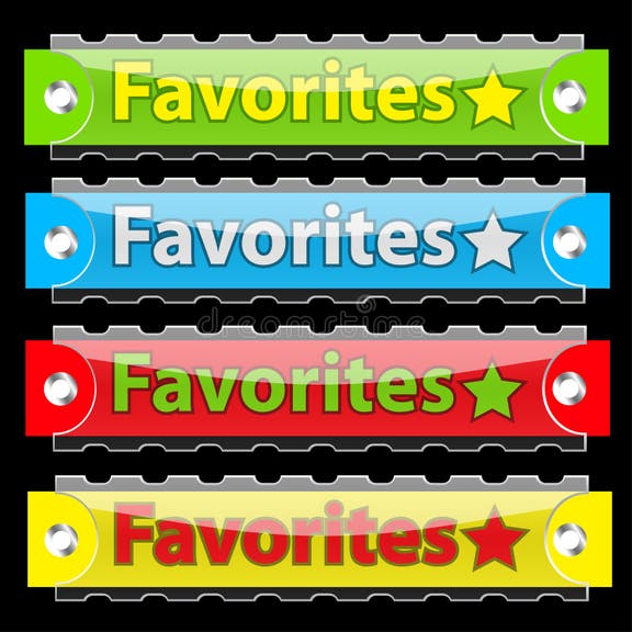 Vector Glossy Favorites Tag Buttons. Stock Vector - Illustration of ...