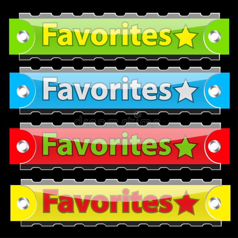 Vector Glossy Favorites Tag Buttons. Stock Vector - Illustration of ...