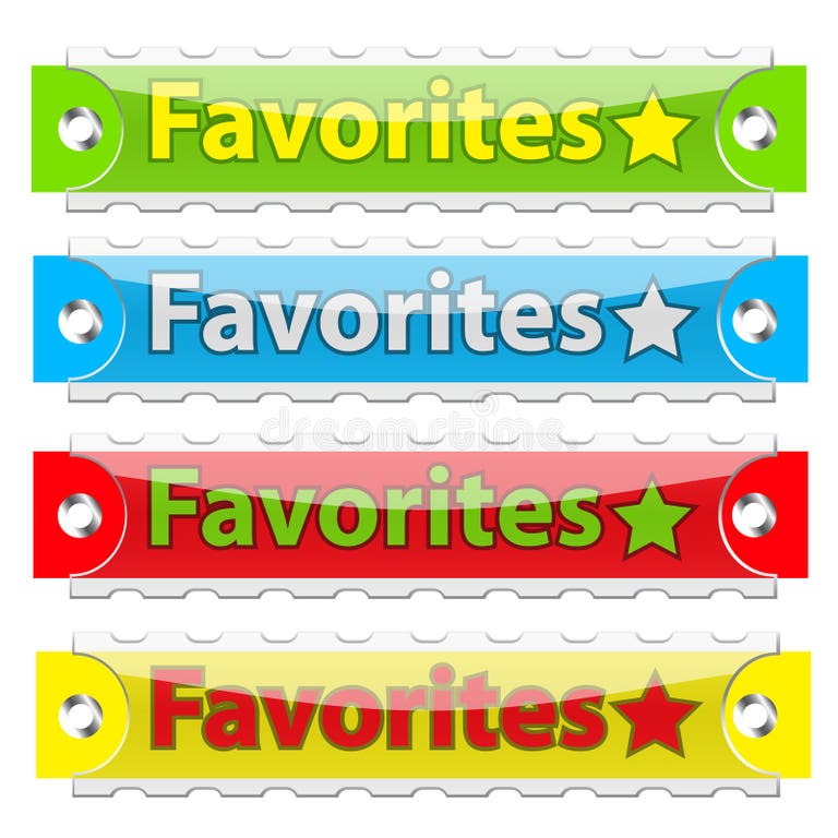 Vector Glossy Favorites Tag Buttons. Stock Vector - Illustration of ...
