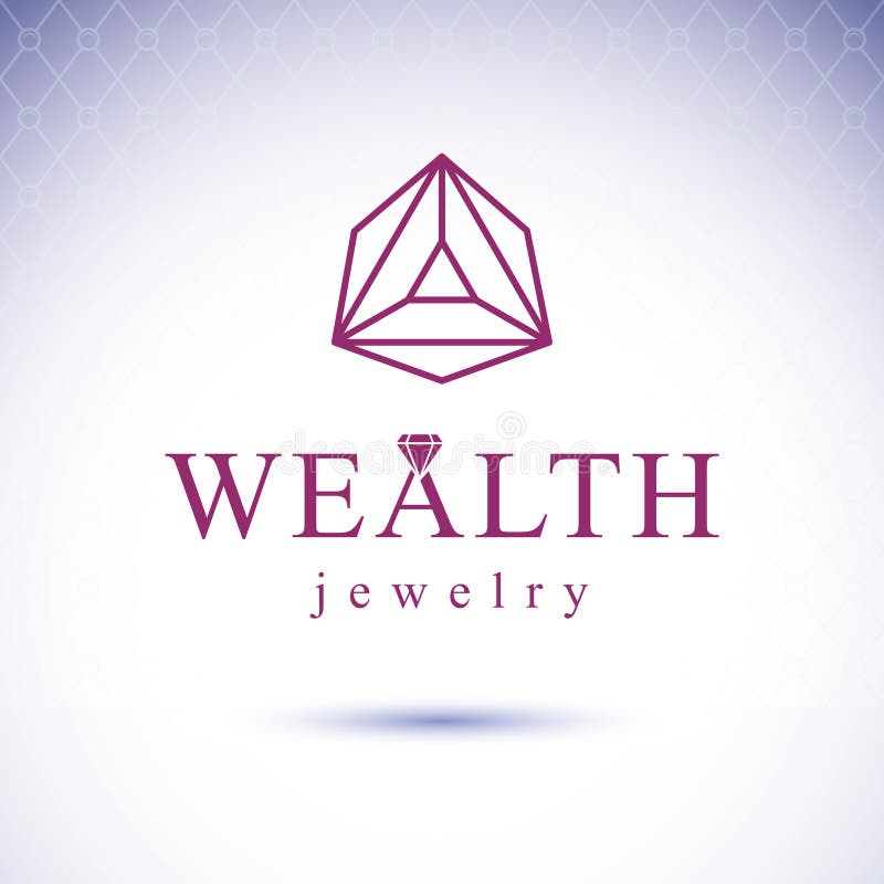 Glossy Gemstone Design Element. Luxury Diamond Emblem, Il Stock ...