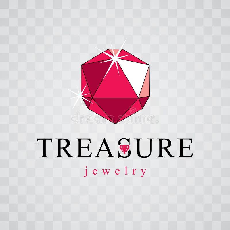 Vector Glossy Red Ruby Symbol. Luxury Diamond Icon, Illustration Stock ...