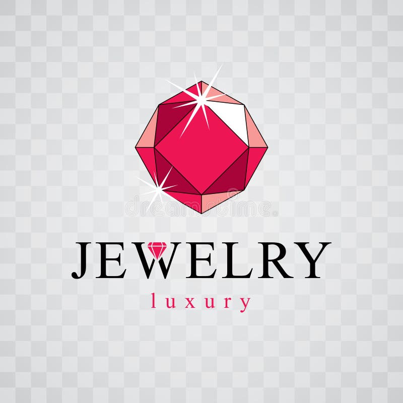 Vector Glossy Red Ruby. Brilliant Jewelry Sign Emblem, Illustration ...