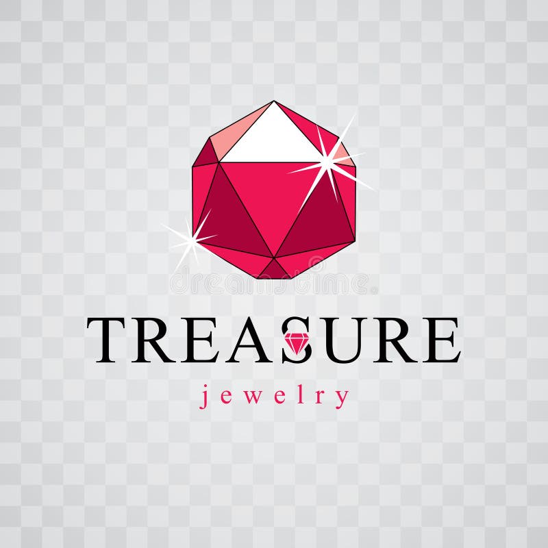 Vector Glossy Red Ruby. Brilliant Jewelry Sign Emblem, Illustration ...