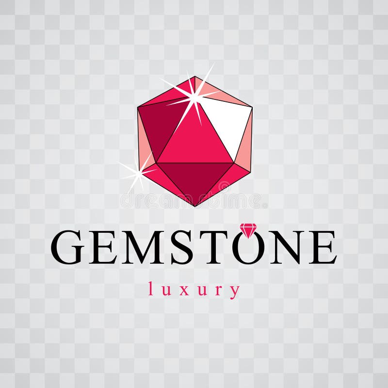 Vector Glossy Red Ruby. Brilliant Jewelry Sign Emblem, Illustration ...