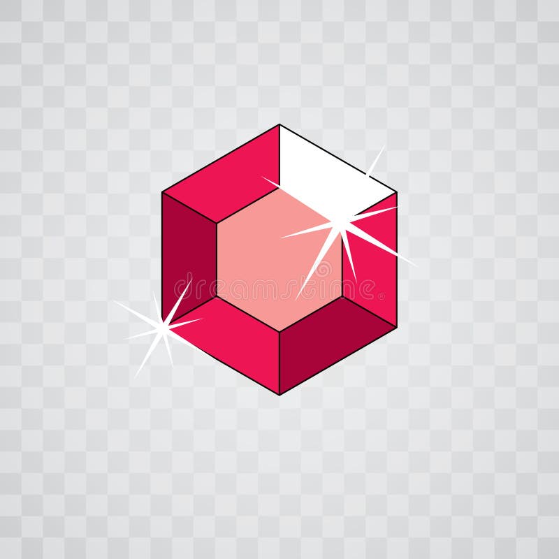 Vector Glossy Red Ruby Symbol. Luxury Diamond Icon, Illustration Stock ...
