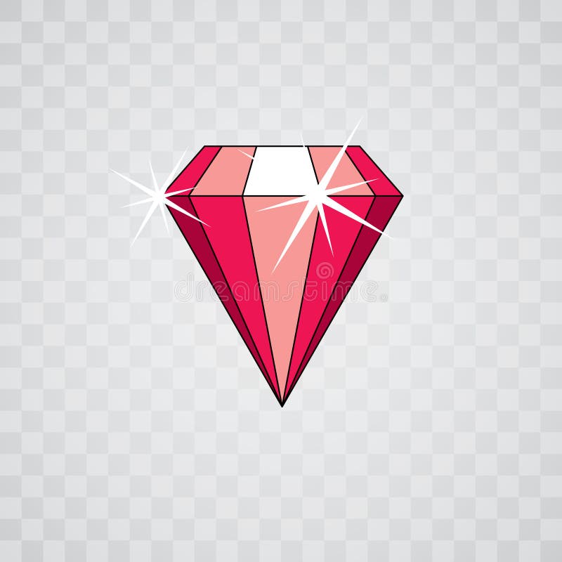 Vector Glossy Red Ruby Symbol. Luxury Diamond Icon, Illustration Stock ...