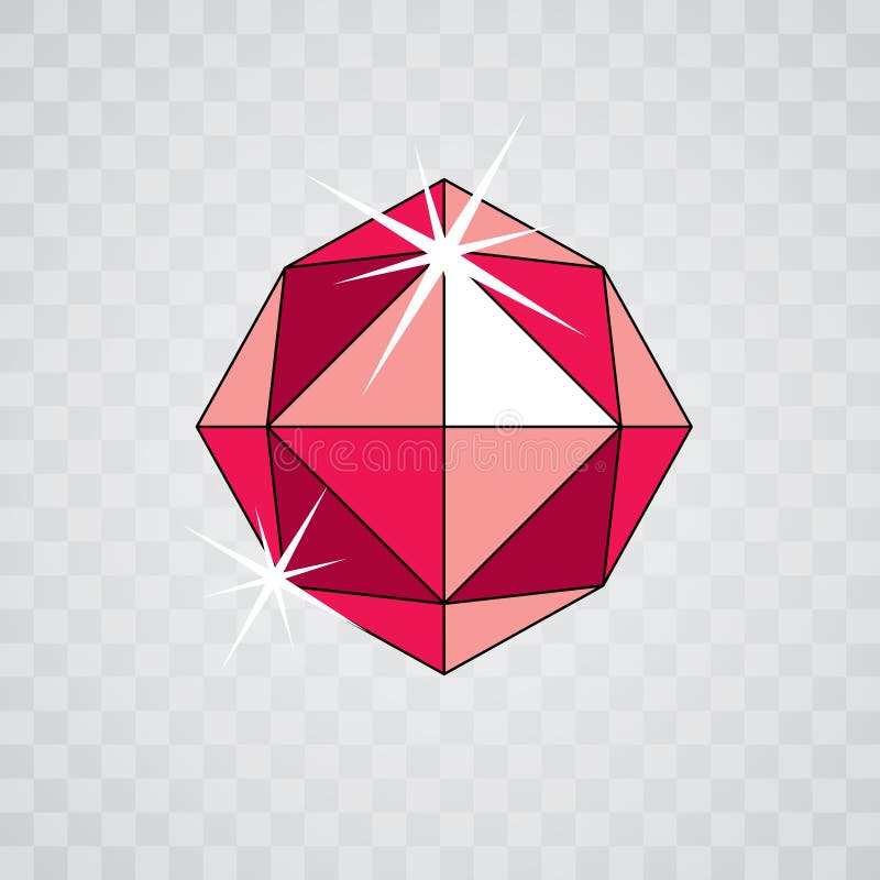 Vector Glossy Red Ruby Symbol. Luxury Diamond Icon. Stock Vector ...