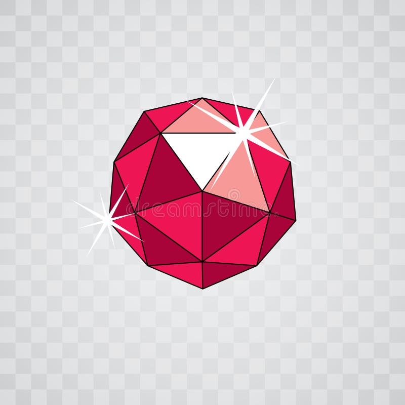 Vector Glossy Red Ruby Symbol. Luxury Diamond Icon. Stock Vector ...