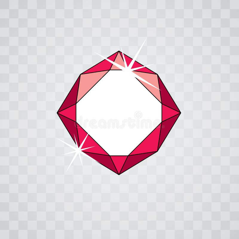 Vector Glossy Red Ruby Symbol. Luxury Diamond Icon. Stock Vector ...