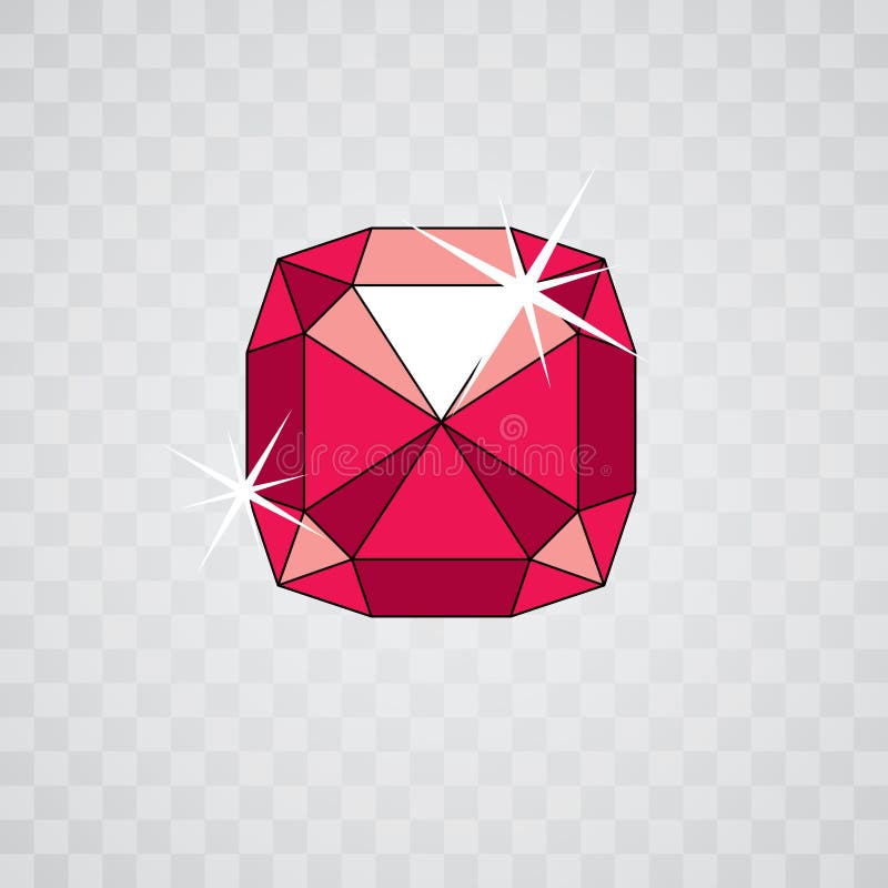 Vector Glossy Red Ruby Symbol. Luxury Diamond Icon. Stock Vector ...