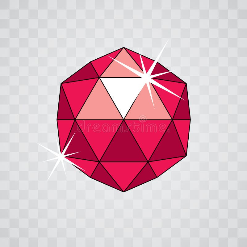 Vector Glossy Red Ruby Symbol. Luxury Diamond Icon. Stock Vector ...