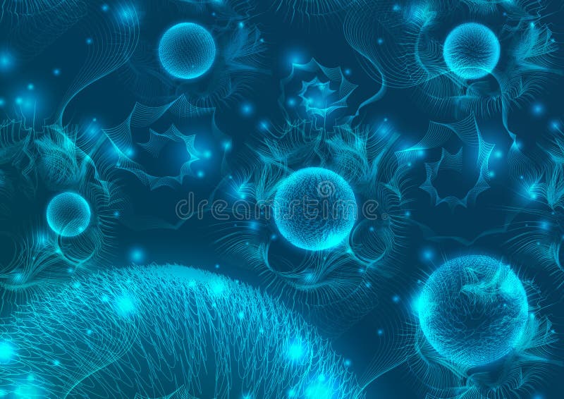 Vector Glow Blue Cosmos Abstract Background. Space Theme Stock Vector ...