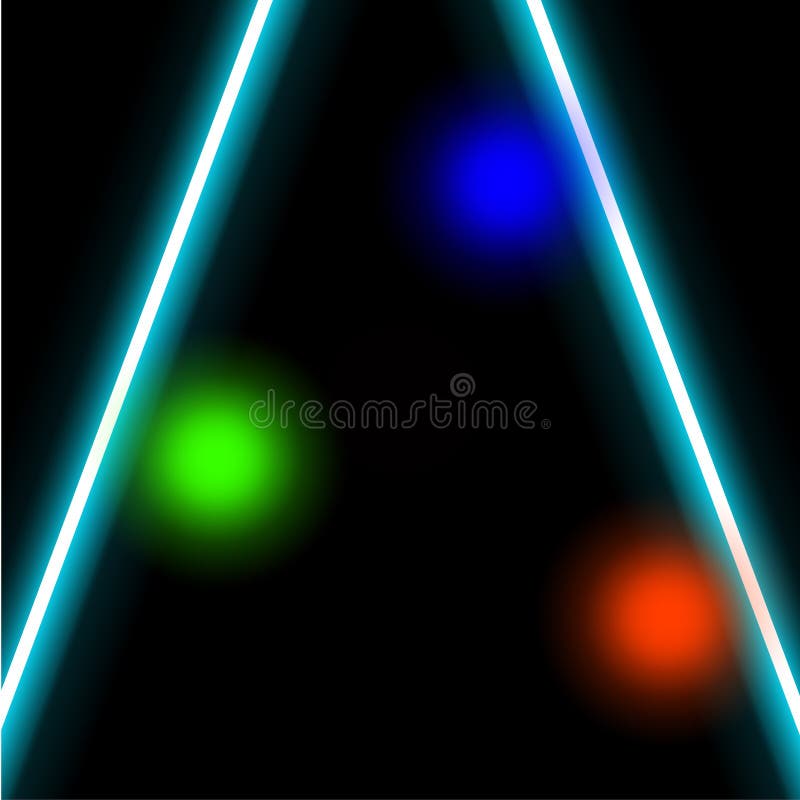 Vector Glowing Blue Abstract Lines with Rgb Balls on Black Background ...