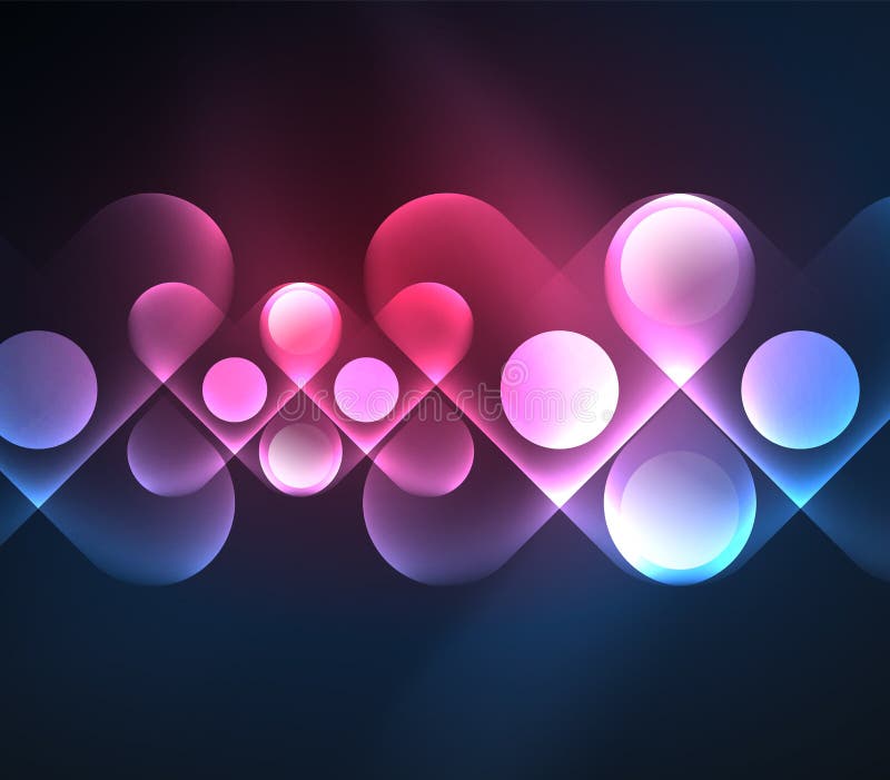Vector Glowing Geometric Shapes Background Stock Vector - Illustration ...