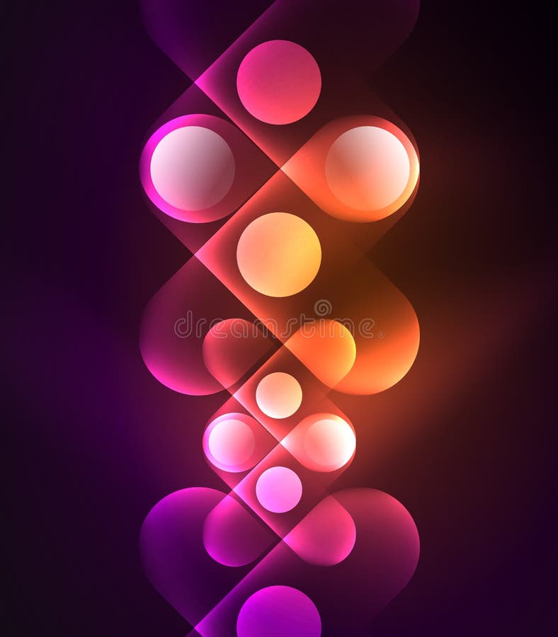 Vector Glowing Geometric Shapes Background Stock Vector - Illustration ...