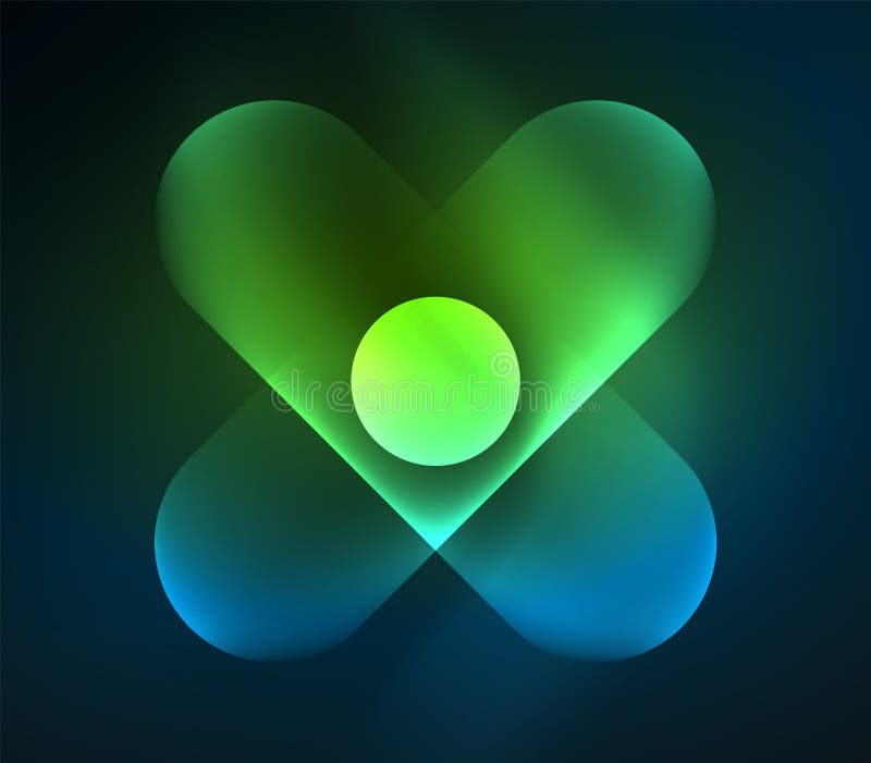 Vector Glowing Geometric Shapes Background Stock Vector - Illustration ...