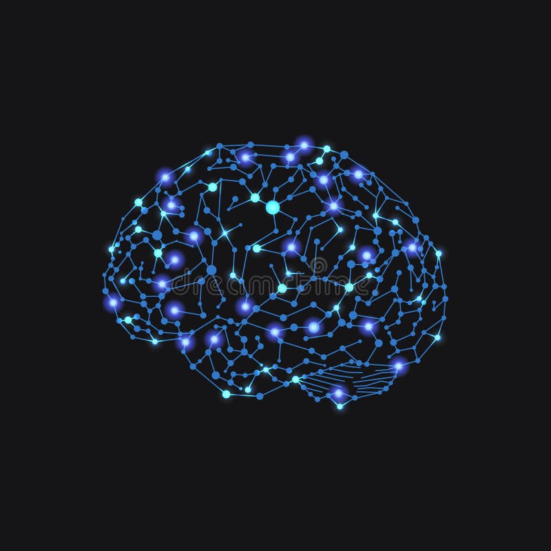 Vector Glowing Human Brain Illustration, Neural Connections, Bright ... Vector Glowing Human Brain Illustration, Neural Connections, Bright ...