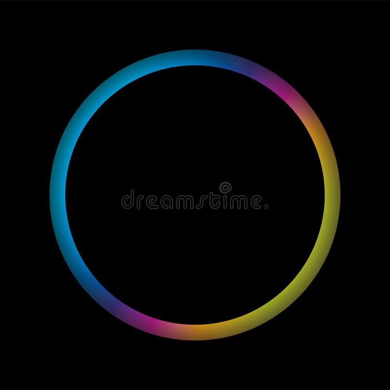 Vector Glowing Light Round Frame Button Stock Vector - Illustration of ...