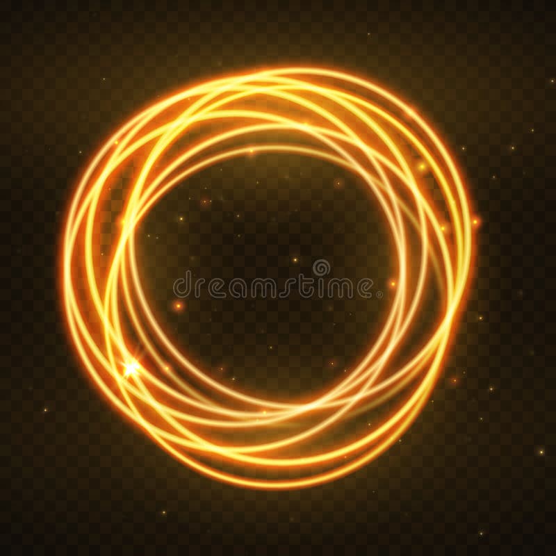 Vector Glowing Magic Circle Frame. Glowing Fire Ring Wave Stock Vector ...