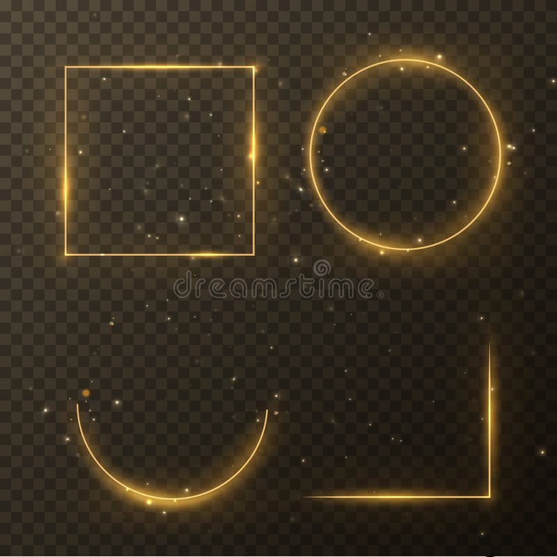 Vector Glowing Magic Square and Circle Frame. Glowing Neon Fire Wave ...